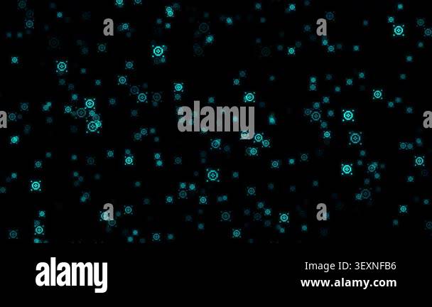 Blue Digital Radar Target Nodes with Floating Cyan Crosshair Icons on ...