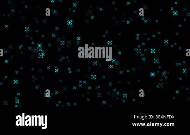 Blue Digital Target Nodes on Black and Green Screen Background, Cyber ...