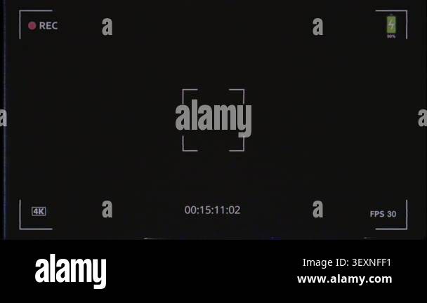4K Camera Viewfinder Recording Screen Overlay REC Indicator Timecode ...