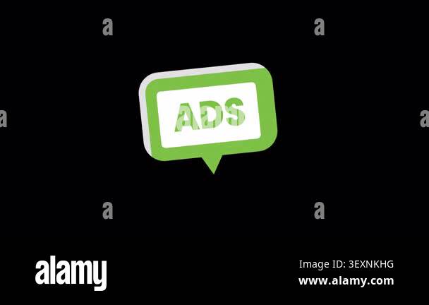Advertisement concept with green speech bubble on black and white ...