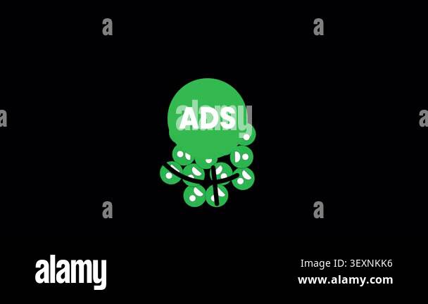 Email advertisement icons with black background alpha channel Stock ...