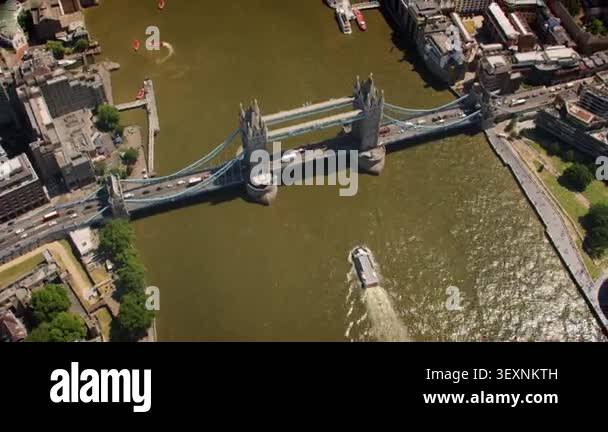 Iconic London landmark featuring Tower Bridge over the River Thames ...