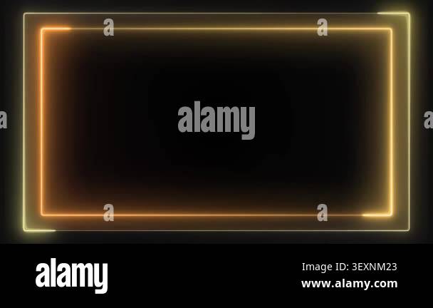 Two layer of Rectangle rounded corner frame light glow running around ...