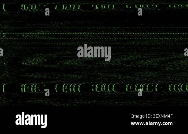 Glitch and noise on TV screen green color effect background Stock Video ...