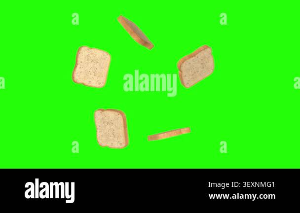 Breads rotation around center point on green screen background Stock ...