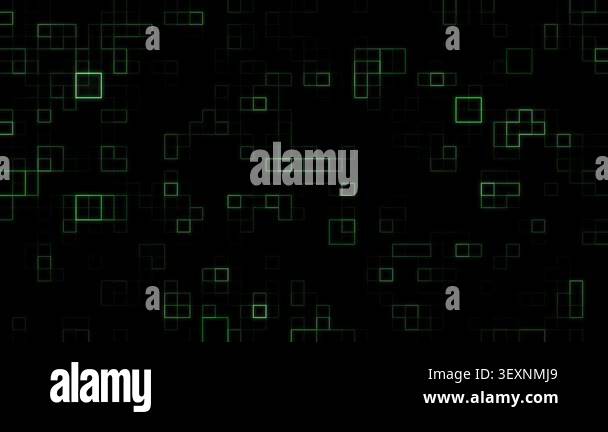Digital style Green glowing square random motion background Stock Video ...