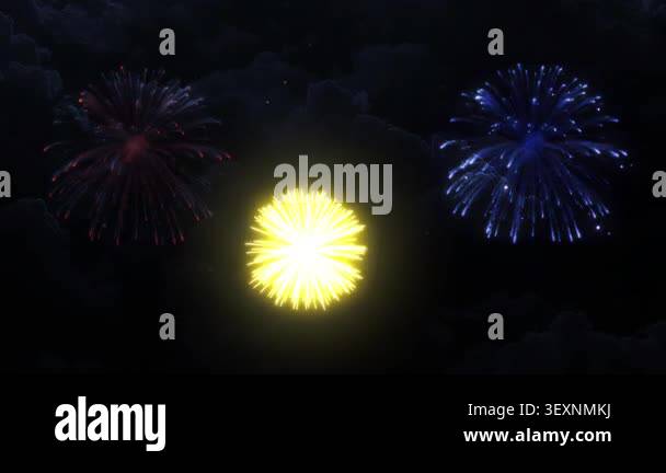 Multi Colored Firework exploding in the night sky Stock Video Footage ...
