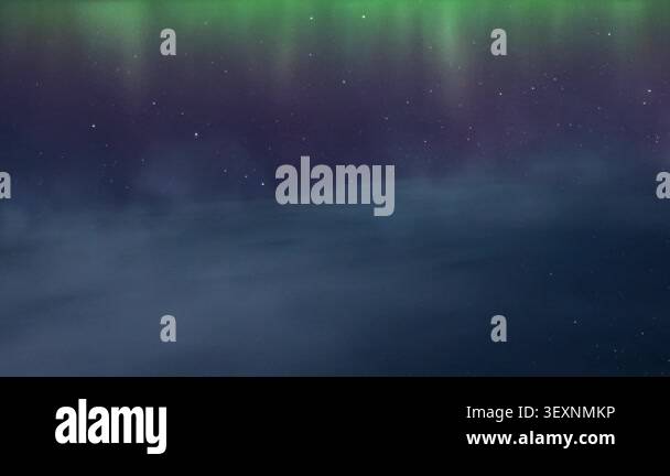 Aurora light on foggy cloud with shiny star background.Northern light ...