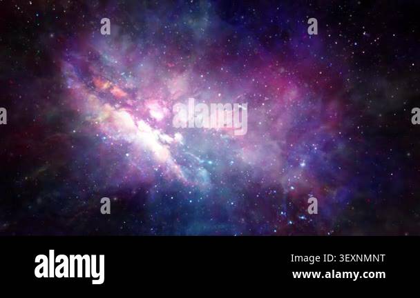 Beautiful Galaxy particle exploding with gas and smoke flying through ...
