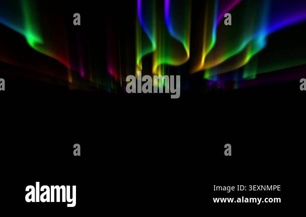 Rainbow-colored northern lights moving around.Iridescent rainbow aurora ...