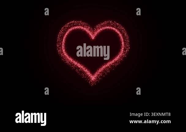 Heart exploding firework beautiful color shiny in black background ...