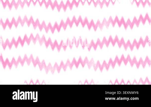 Pink Cartoon zigzag sine wave on white background.Scribble pink wavy on ...