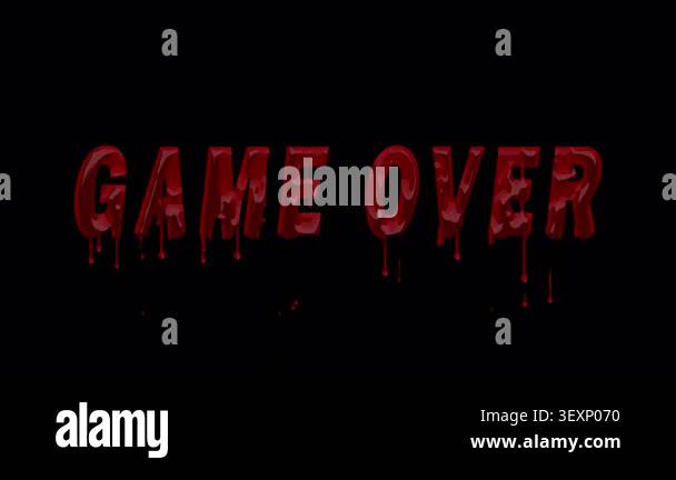 Game over text with dripping blood effect on transparent background for ...