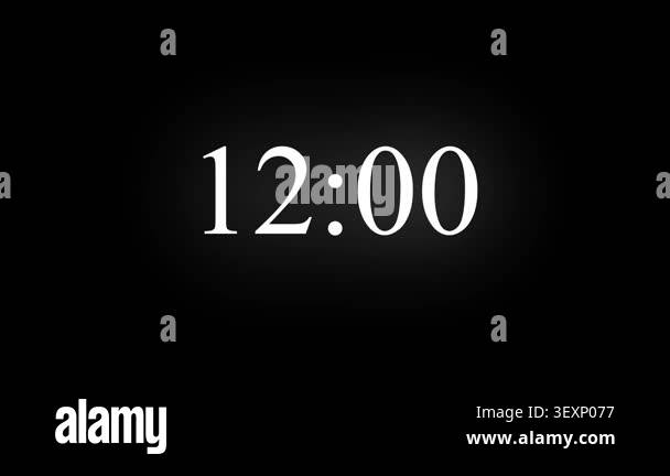 Digital countdown timer with white numbers on black background for ...