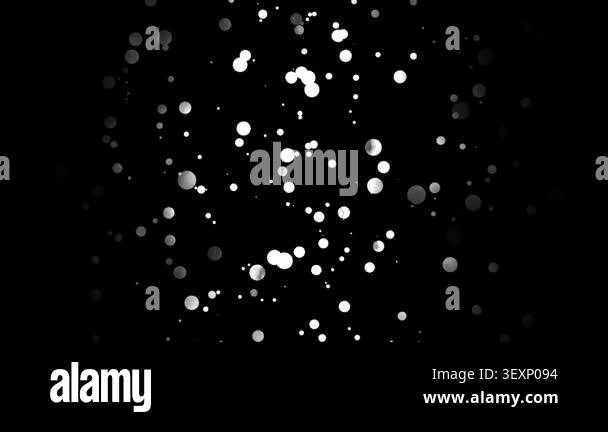 Black and white particles floating in dreamlike bokeh motion overlay ...