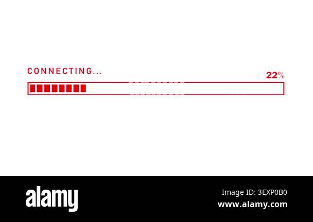 Digital connecting progress bar with red indicator loading on a white ...