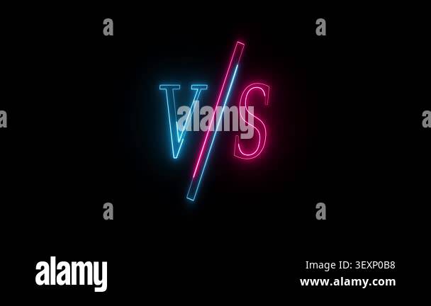 Neon versus graphic animation in blue and pink lights on dark ...