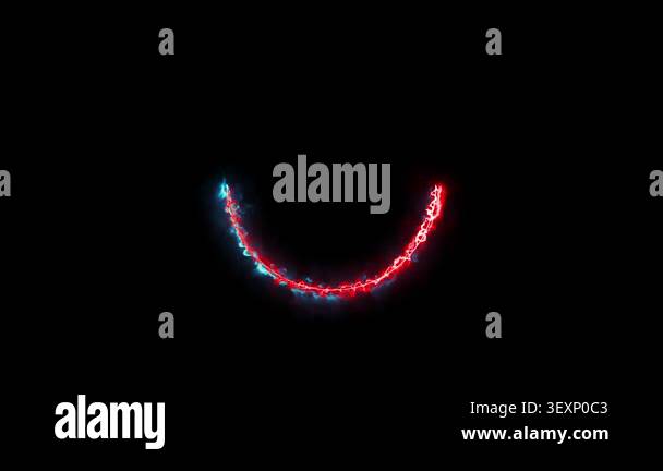 Red and blue neon energy circle animation loop on black background ...