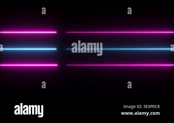 Neon lines animation in blue and pink moving across a dark tech ...
