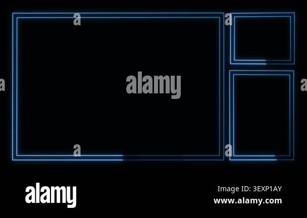 Blue neon glow live streaming overlay frame, live streaming ...