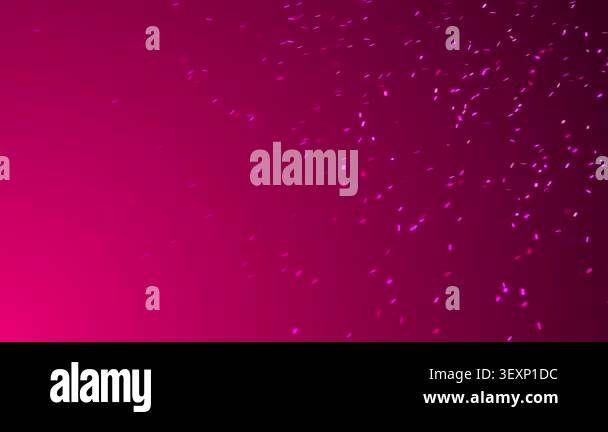 Abstract background with falling pink particles on a gradient magenta ...