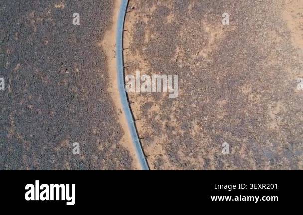 Aerial view of the walk path on the HaMinsara resrot in Makhtesh Ramon ...