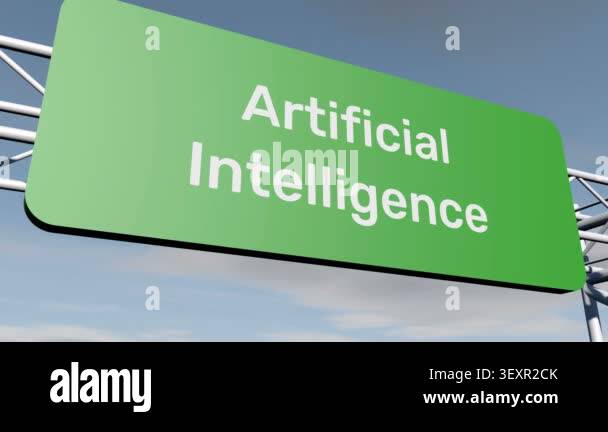 Artificial Intelligence road sign animation Stock Video Footage - Alamy