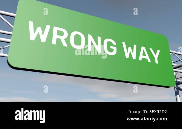 Wrong Way road sign animation Stock Video Footage - Alamy