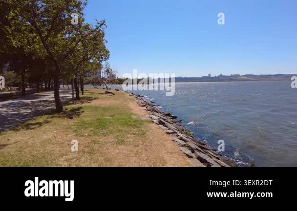 Istanbul,Turkiye.June 24,2026.Kucukcekmece Lake shoreline with walking ...