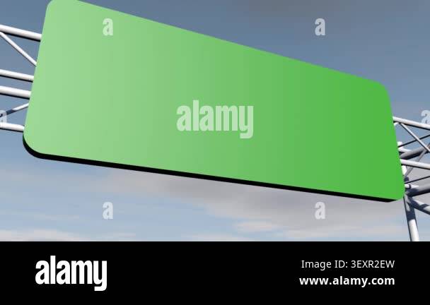 Empty green road sign animation Stock Video Footage - Alamy