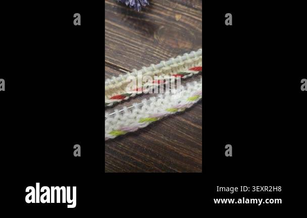 Colorful knitted fabric suitable for home decor, fashion or textile ...