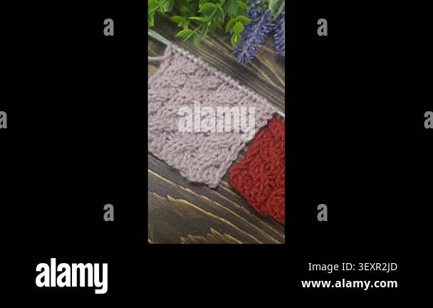 Colorful knitted fabric suitable for home decor, fashion or textile ...