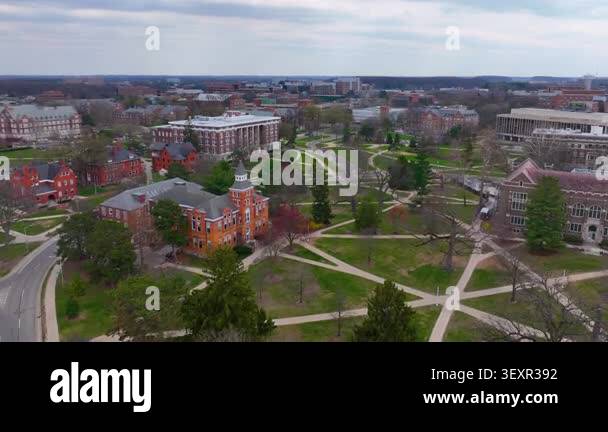 Robert S. Linton Hall aerial view in Michigan State University in East ...