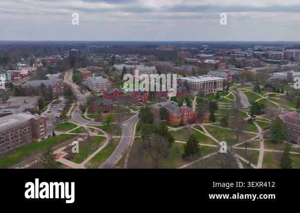 Robert S. Linton Hall aerial view in Michigan State University in East ...