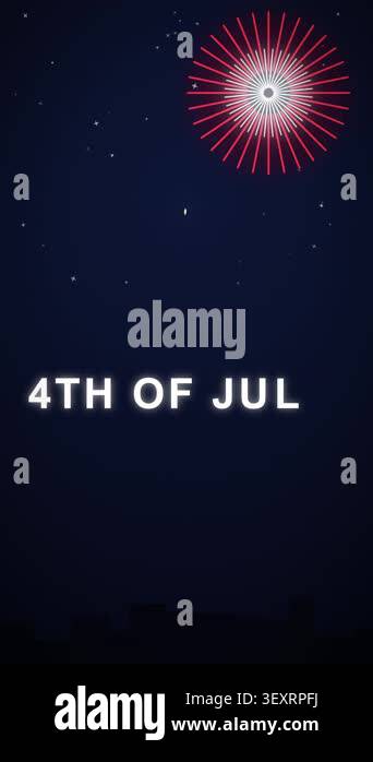 United states 4th of July independence day fireworks animation ...