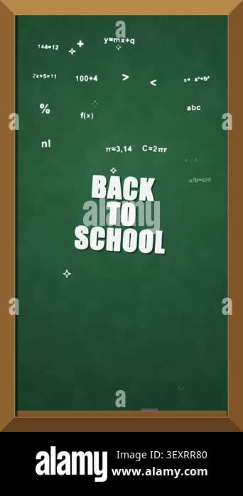 Back to school green chalkboard with hand drawn doodles Stock Video ...