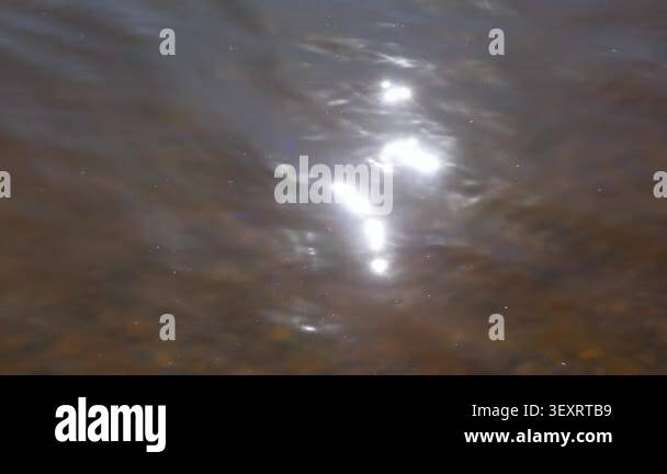 Sun reflecting on a calm water surface, creating a beautiful and ...