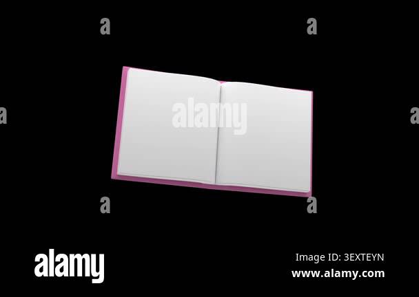 Open book 3D icon with white blank pages on green screen background ...