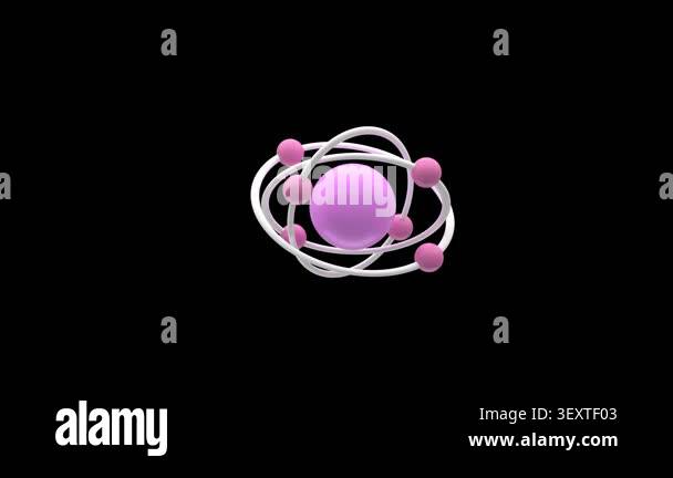 Modern 3D atom icon featuring orbiting electrons around a glowing ...