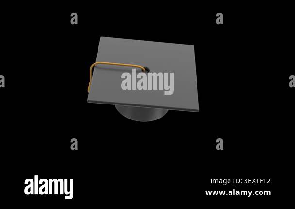 Modern 3D graduation cap icon isolated on a black background ...