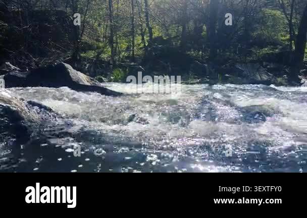 water flowing in the river, relaxed water background, moving water in ...