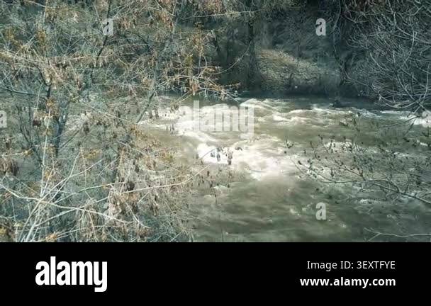 water flowing in the river, relaxed water background, moving water in ...