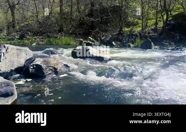 water flowing in the river, relaxed water background, moving water in ...
