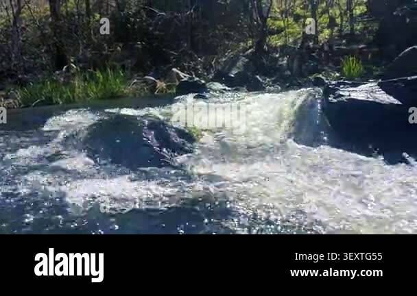 water flowing in the river, relaxed water background, moving water in ...
