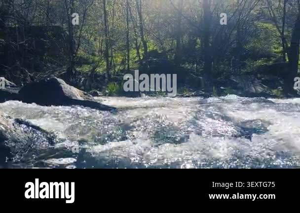 water flowing in the river, relaxed water background, moving water in ...
