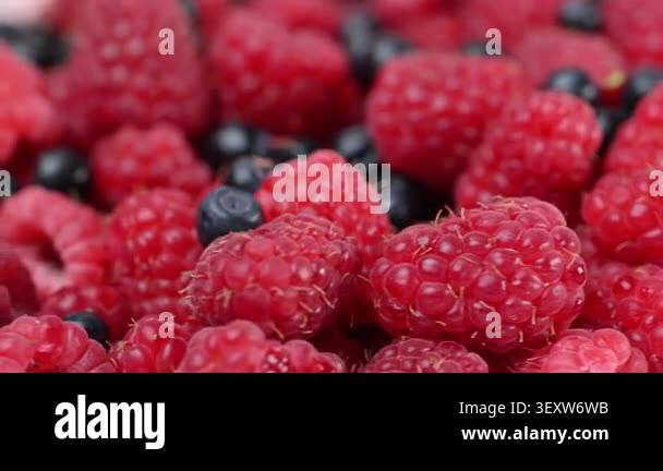 Close-up video of ripe raspberries Stock Video Footage - Alamy