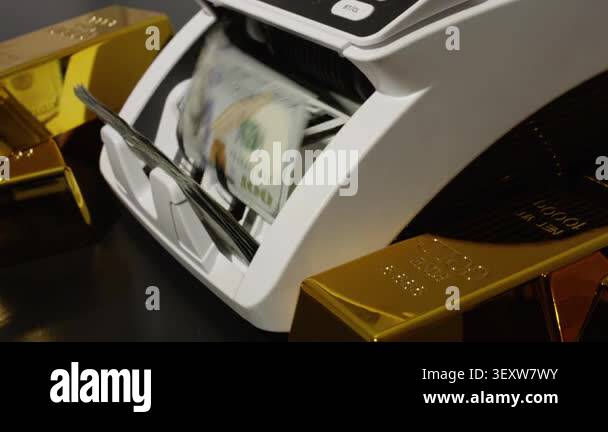 Money counting 100 dollars bill. Counting machine counting dollar bills ...