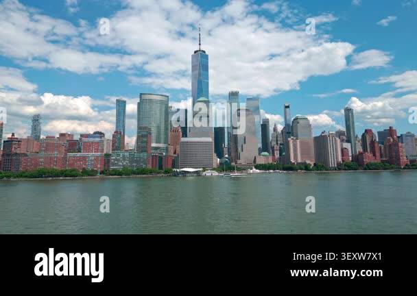 NYC aerial view. NY city video from drone. New York skyline with ...