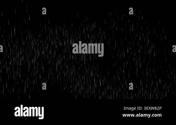 Professional heavy rainfall animation isolated on black background ...