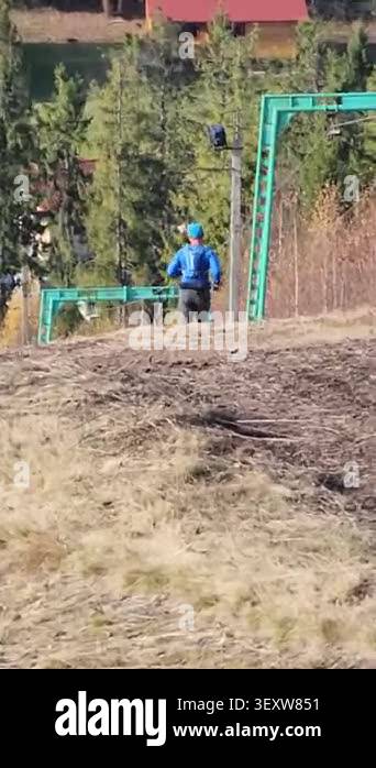 man working in a mountain Stock Video Footage - Alamy